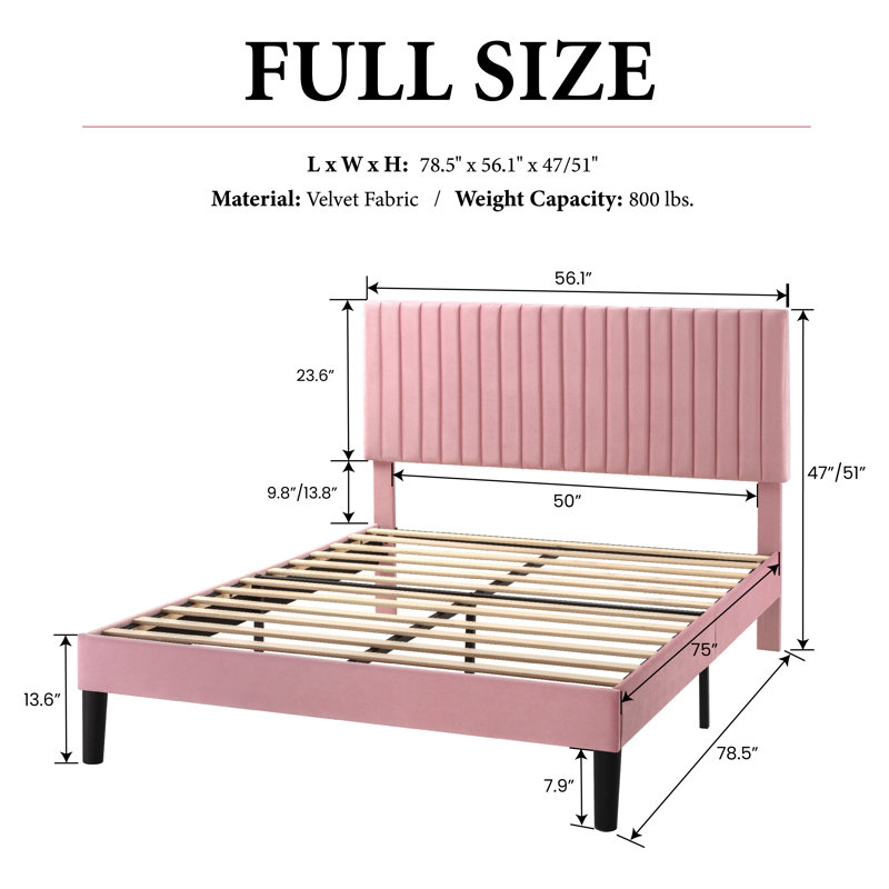 Willa Arlo Interiors Dunphy Upholstered Platform Bed with Adjustable Headboard & Reviews | Wayfair